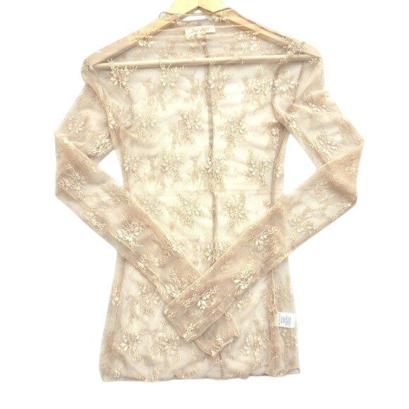 Boutique | Tops | Plus Size Nude Tan Sheer Lace Top Floral Second Skin ...